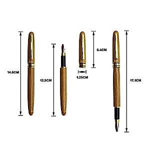 Delaman Bamboo Fountain Pen Calligraphy Pens Duckbill Parallel Nib Fine Art Pen Art Writing Nib Business Broad Stub Chisel-pointed (1.5mm)