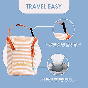 Easy Baby - Diaper, Bottle, and Supplies - Organizer Pouches - Change, Feed, and Dress Me (4 Pack Seersucker) | Organizing Packing Tote Cubes for Baby Items | Good for Travel and Keeping Organized