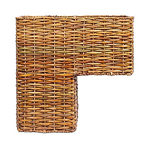 BirdRock Home Stair Basket for Staircases - Wicker Woven Storage Bin for Stairs - Natural Brown Organizer Baskets - Cut Out Handles - Reduce Clutter