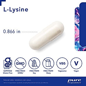 Pure Encapsulations L-Lysine - Essential Amino Acid Supplement for Immune Support & Gum, Lip Health* - with L-Lysine HCl - 90 Capsules