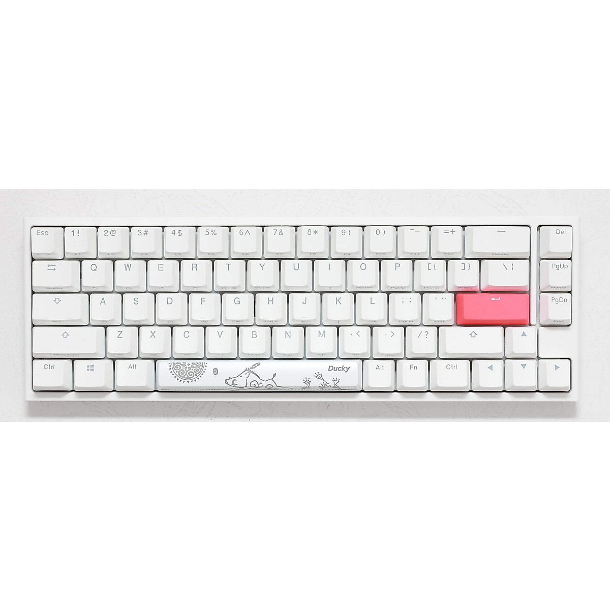 Ducky One 2 SF RGB Pure White RGB LED 65% Double Shot PBT Mechanical Keyboard (Cherry MX Silent Red)