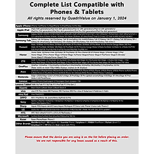 QuadriValue USB-C to DisplayPort Adapter, Thunderbolt 3, 6FT Long, DP 1.4, Compatible with Samsung Galaxy S20, LG G8, OnePlus 7 Pro, HTC U11+ and More