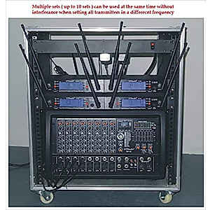 GTD Audio 4 x100 Changeable Frequency Channels UHF Wireless Microphone DJ Karaoke Mic System, Range 400Ft, Battery 12 Hours (4 Handheld Mics) 668H