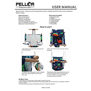 Pellor Wooden Baby Swing Seat with Backrest and Safety Harness,Adjustable Handmade Swing Seat for Baby and Children Indoor & Outdoors (Blue)