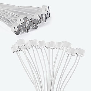 Minpory MR16 G4 GU5.3 Ceramic Bi-Pin Base Socket, MR16, MR11 Halogen Incandescent CFL LED Bulb Holder Wire Connector Socket Adapter 10 Pack