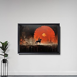 Majestic Black Stallion Galloping In The Clouds, Black Horse On Salt Flats, Canvas Print, Black Horse Print, Black Horse Wall Art