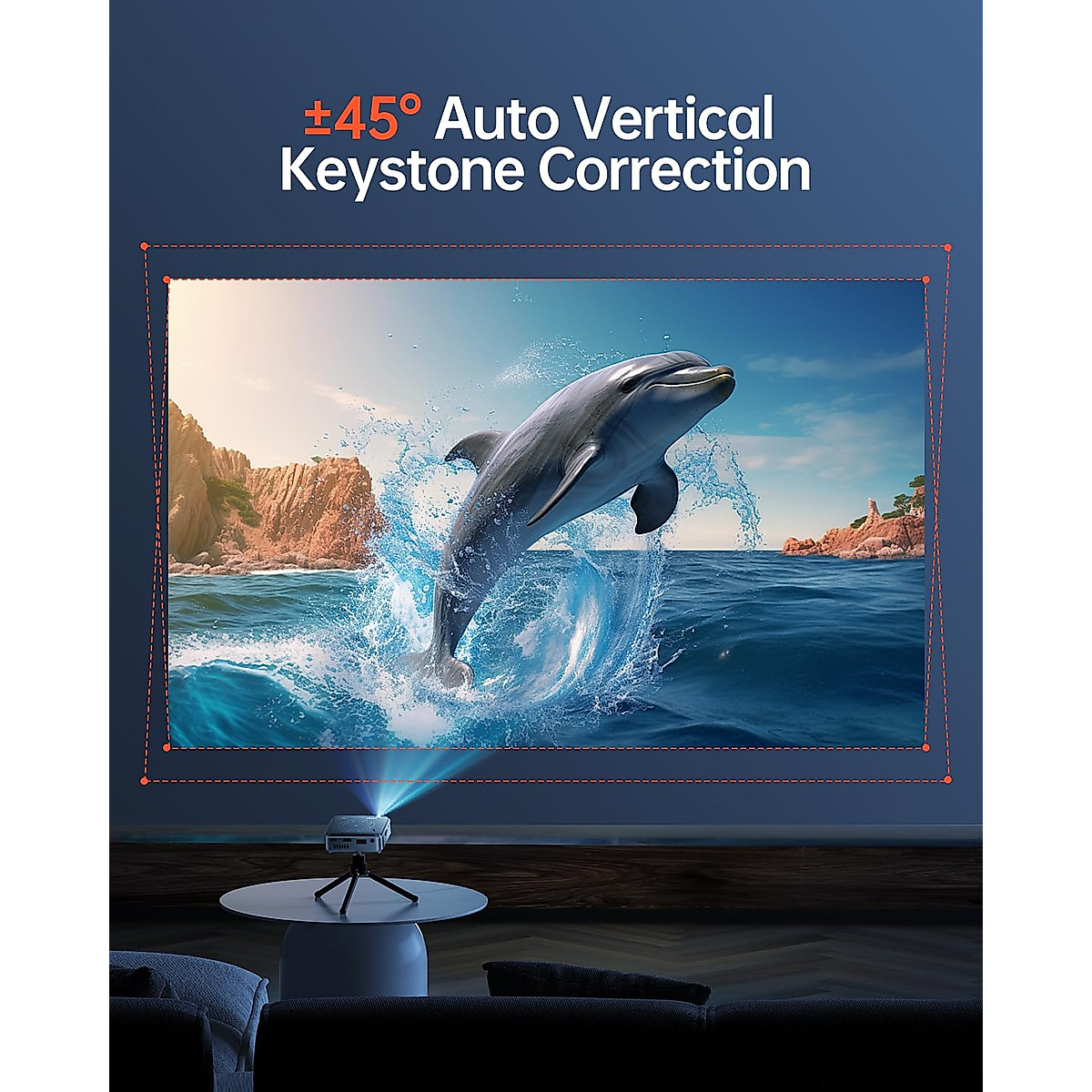 QIAOLET Mini Projector,DLP Portable Projector,HD 150 ANSI Lumens Projector with Wifi and Bluetooth,Movie Projector & Home Theater for Iphone,Android,TV Stick/Laptop/PS5