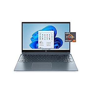 HP 2022 Pavilion 15.6" FHD IPS Micro-Edge Laptop AMD 8-Core Ryzen 7 5700U Radeon Graphics 32GB RAM DDR4 512GB NVMe SSD USB-C WiFi AX Bluetooth HDMI 2.0 Webcam Windows 10 Home w/ RE USB