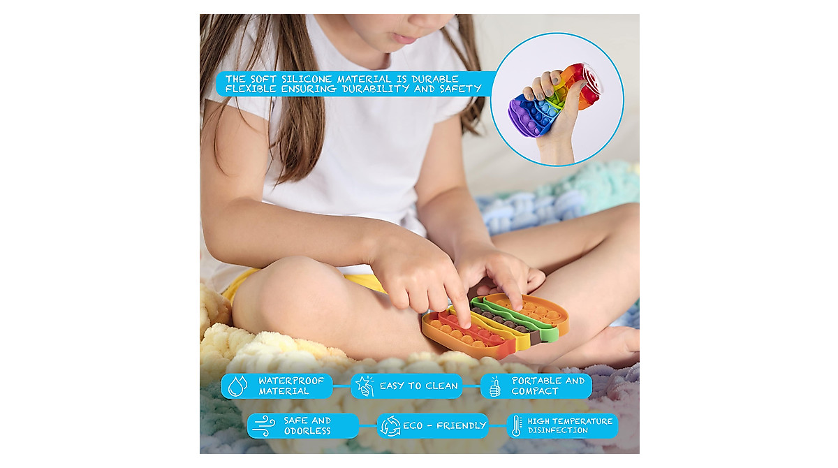 Pop Its Fidget Toys Pack 4 - Stress Relief Sensory Pop It Poppers