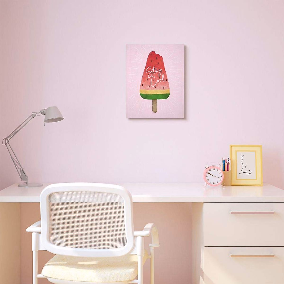Stupell Industries Stay Cool Watermelon Ice Cream Pink Red Kids Nursery, Design by Artist Ziwei Li Wall Art, 16 x 20, Canvas