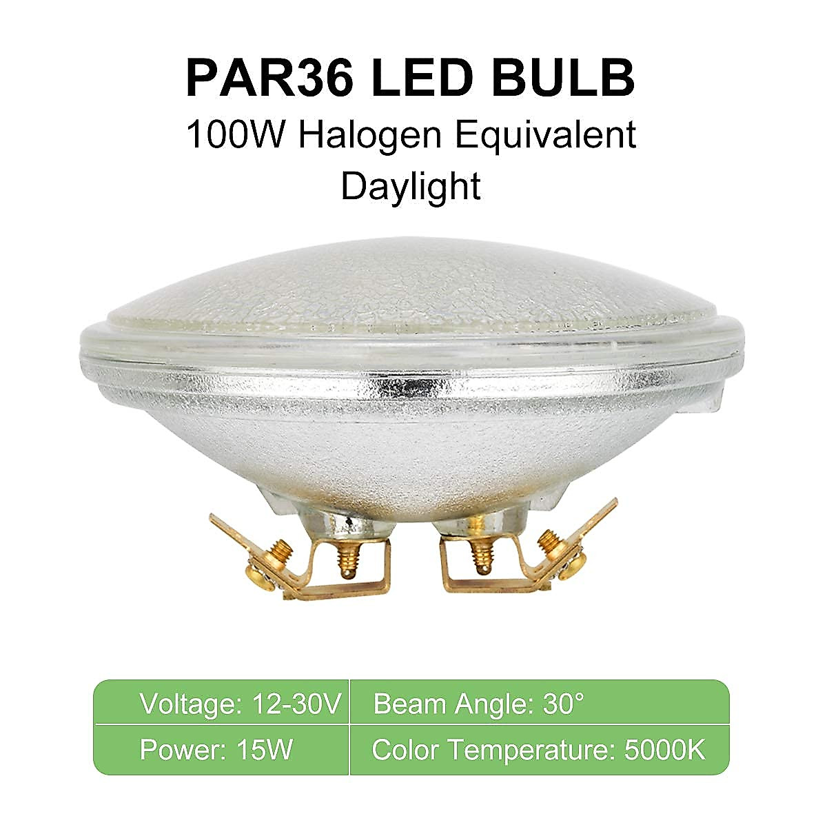 Goehiaul LED PAR36 Light Bulb 15W 5000K Daylight, PAR36 LED Landscape Bulb 2000LM 100W Halogen Equivalent PAR 36 Bulb12-24V with Lenses Spot Light for Landscape Lighting, Off-Road Vehicle 1 Pack