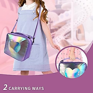 VETHERS Doll Carrying Case Compatible with LOL Surprise OMG, Display Organizer Compatible with Big Sister 3-inch Dolls with a Hanging Hook and 7 Clear Zipper Pockets, Bag Only (Purple)