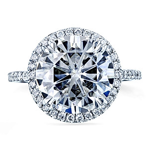 Kobelli Moissanite Halo Engagement Ring 5 1/5 CTW in 14k White Gold, Size 9, White Gold