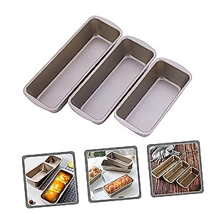 Cabilock 3pcs baking pans loaf pan Practical Toast Pan Toast Baking Mold Home Toast Mold Baking Tool Toast DIY Baking Mold Bread Pan Toast Cooking Mold carbon steel Strip baking tin