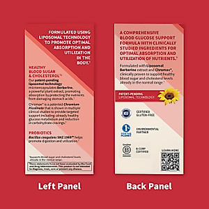 Garden of Life Liposomal Berberine and Chromium Picolinate for Already Healthy Blood Sugar, Glucose Metabolism and Cholesterol—Probiotics for Easy Digestion—Non GMO, Gluten Free, Kosher, 30 Servings