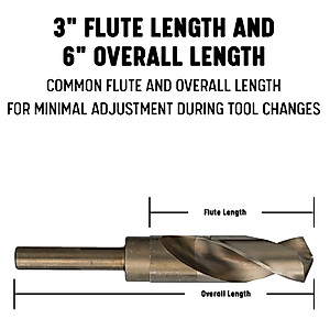 Drill America 5/8" Reduced Shank Cobalt Drill Bit with 1/2" Shank, D/ACO Series