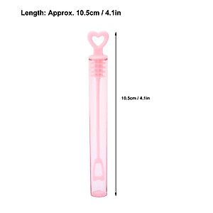 Hztyyier Mini Bubble Wands Heart Shaped Pink Transparent Bubble Sticks 50pcs Party Favors Game Rewards Weddings Kids