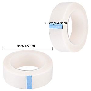 TUPARKA 18 Pack Eyelash Tape White Paper Fabric Tape for Eyelash Extension Supply, 0.5 Inch x 10 Yard Each Roll