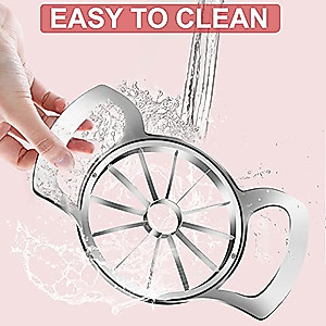 TIUTIUU Apple Slicer, 12-Blade Extra Large Apple Corer, Stainless Steel Ultra-Sharp Apple Cutter, Pitter, Wedger. Upgraded Version Apple Corer Peeler Designed for Up to 4 Inches Apples