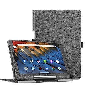 Fintie Case for Lenovo Yoga Smart Tab 10.1 (YT-X705F) Tablet, Premium Vegan Leather Slim Fit Case Folio Stand Protective Cover with Auto Sleep/Wake Feature, Gray