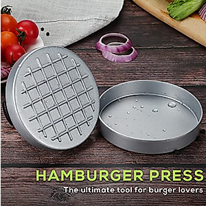 FAVIA Burger Press Patty Maker with 100 Wax Papers Set I Non-Stick Hamburger Meat Mold Ring for Beef Veggie Burger BBQ Barbecue Grill BPA Free Dishwasher Safe