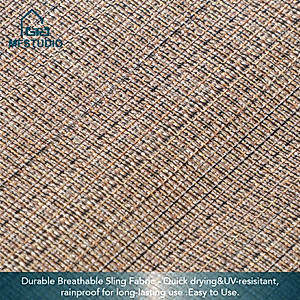 MFSTUDIO 2 Pieces Patio Dining Textilene Metal Swivel Chairs Weather Resistant Garden Outdoor Modern Furniture, Sling Mesh Black Steel Frame