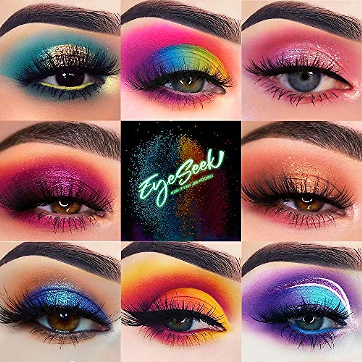 EYESEEK Eyeshadow Palette Glitter Pro 60 Colors Colorful Eye Shadow Makeup Palette High Pigmented Matte And Sparke Glitter Eyeshadow Pallet Easy To Blend Shimmer Eyeshadow Powder #Neon
