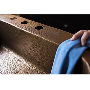 Sinkology SK101-33AC Angelico Drop-In 33-inch 3-Hole Single Bowl Copper Kitchen Sink