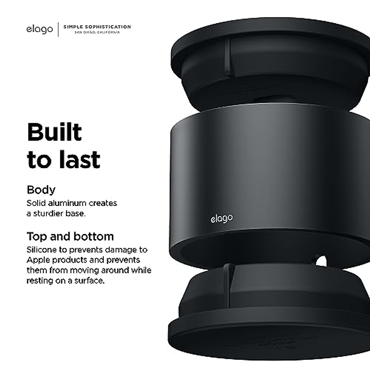 elago D Stand Charging Station Compatible with Apple Devices - Charging Dock Compatible with Apple TV Remote, Compatible with iPhone and More, Premium Aluminum, Cable Required (Black)