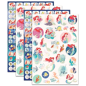 Disney The Little Mermaid Bedspread Twin Set for Kids - Bundle with Ariel Quilted Bedspread for Twin Bed Plus Stickers, More | Little Mermaid Twin Bedding Set for Girls