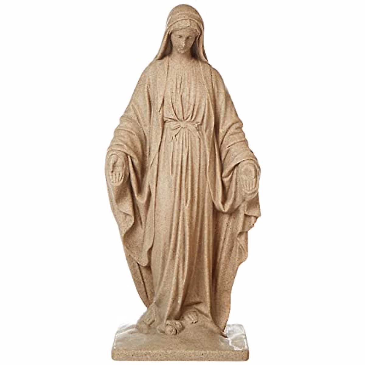 Emsco Group Virgin Mary Statue - Natural Sandstone Appearance - Made of Resin - Lightweight - 34" Height