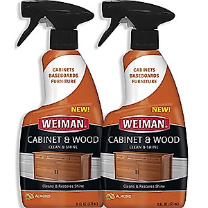 Weiman Cabinet & Wood Clean & Shine Clean and Protect Spray - For Wood Cabinets, Furniture, Tables, Baseboards, Trim and more! 16 oz, 2 PACK