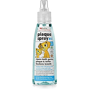 Petkin Plaque Spray, Cool Mint, 4 Fl Oz – Cleans Teeth & Gums, Removes Plaque & Tartar, Freshens Breath & Whitens Teeth with Baking Soda - Ideal Cat & Dog Dental Spray with No Brushing or Rinsing