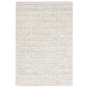 SAFAVIEH Natural Fiber Collection Accent Rug - 4' x 6', Bleach, Handmade Braided Woven Jute, Ideal for High Traffic Areas in Entryway, Living Room, Bedroom (NF212D)