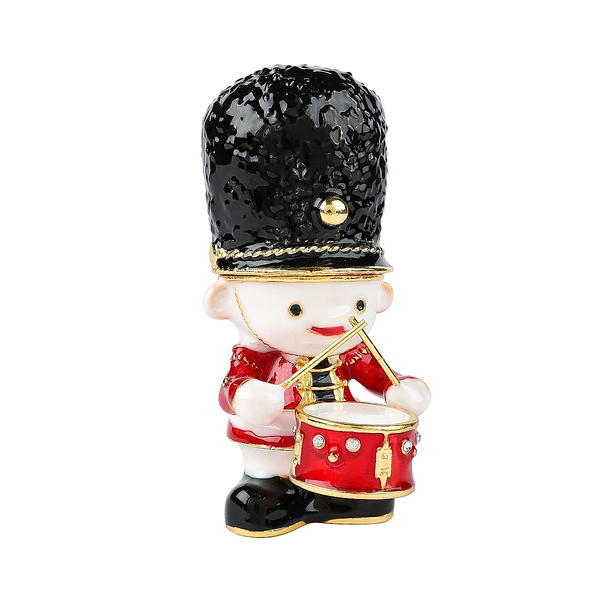 QIFU Hand Painted Big Head Soldier Style Trinket Box Hinged Unique Gift for Home Decor