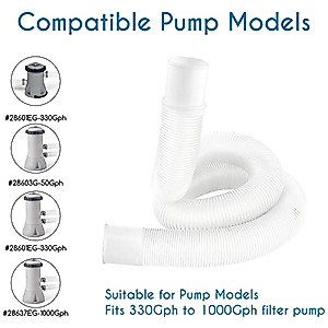 PLULON 3 Pieces Swimming Pool Replacement Hose,1.25Inches Diameter Replacement Hose, Kinkproof PE,Pool Filter Replacement Hose Compatible with filter Pump 330 GPH, 530 GPH, and 1000 GPH