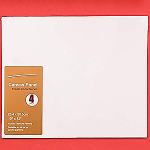 Painting Canvas Panel Boards - 10 X 12 Inch / 4 Pack - 1/8 Inch for Oil & Acrylic Paint/10 x12, 4 Pack