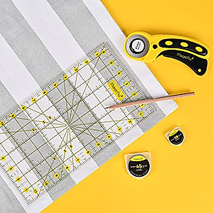 Magicfly Rotary Cutter Set, 45mm and 28mm Fabric Cutters Kit with Extra 10 Blades, A3 Double-Sided Self Healing Cutting Mat, 12x6 Inch Quilting Ruler for Sewing, Fabric Cutting, Art Crafting