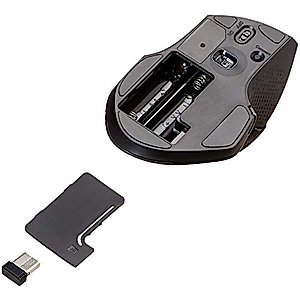 Amazon Basics Full Size Ergonomic Wireless Mouse with Fast Scrolling, Compatible with PC, Mac, Laptop - Black