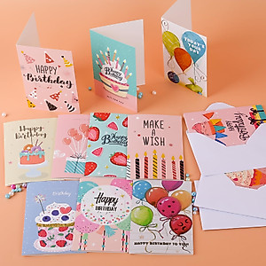 FUHITIM Birthday Cards,25 Pcs Blank Cards with Envelopes & Stickers,25 Design,4x6 Inches Happy Birthday Card,Birthday Card for Kids,Friends,Family and Colleagues