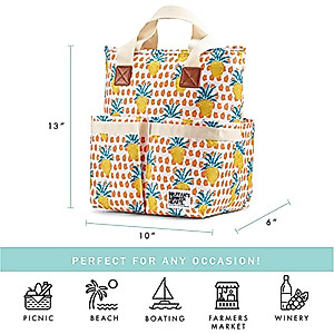 Fit + Fresh Soft Cooler Bag Insulated Leak Proof, Insulated Cooler Bag, Soft Cooler Bag, Cooler Tote Bag, Cooler Bags Insulated for Travel, Insulated Bag Cooler, Large Insulated Cooler Bag, Pineapple