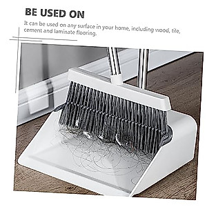 Outanaya 1 Set Hair Cleaning Broom Kitchen Brooms Indoor Broom Pet Poop Tray Broom Dustpan Kit Lobby Dust Pan Lobby Dustpan Lobby Broom Upright Sweep Broom Outdoor Dustpan Broom Kit Pp
