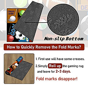 Balls Rugs Area Rug Non-Slip Fun Sport Rugs, Gaming Carpet Balls Print with Basketball Rugby Football Tennis for Boys Girls Bedroom Play Room Game Area Home Decor (63" x 47")