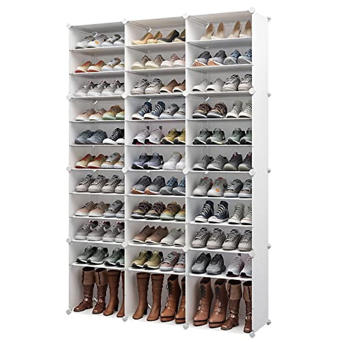 MAGINELS Shoe Rack Organizer 72 Pairs Shoe Cabinet Storage for Closet Living Room Bedroom Hallway, White