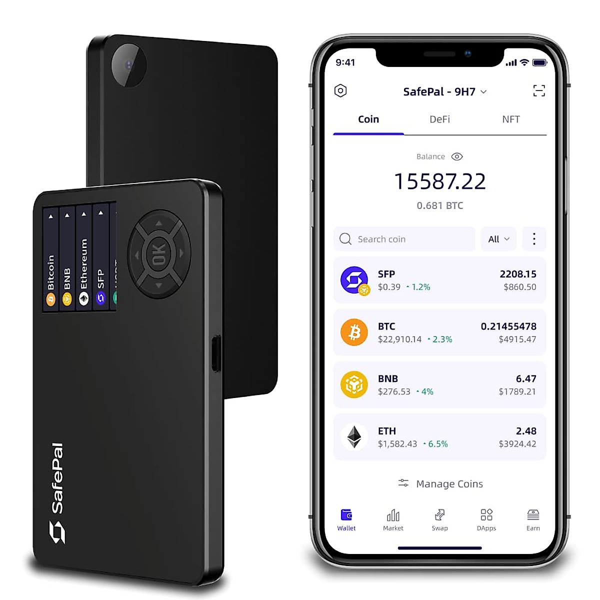 SafePal S1, Cryptocurrency Hardware Wallet, Wireless Cold Storage for Bitcoin, Ethereum and More Tokens, Internet Isolated & 100% Offline, Securely Stores Private Keys, Seeds & Crypto Assets