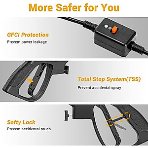 Electric Pressure Washer 1950 PSI 1.58 GPM High Pressure Power Washer Machine with 4 Quick Connect Nozzle, Hose Reel, Detergent Tank Best for Cleaning Homes/Buildings/Cars, Decks, Driveways, Patios