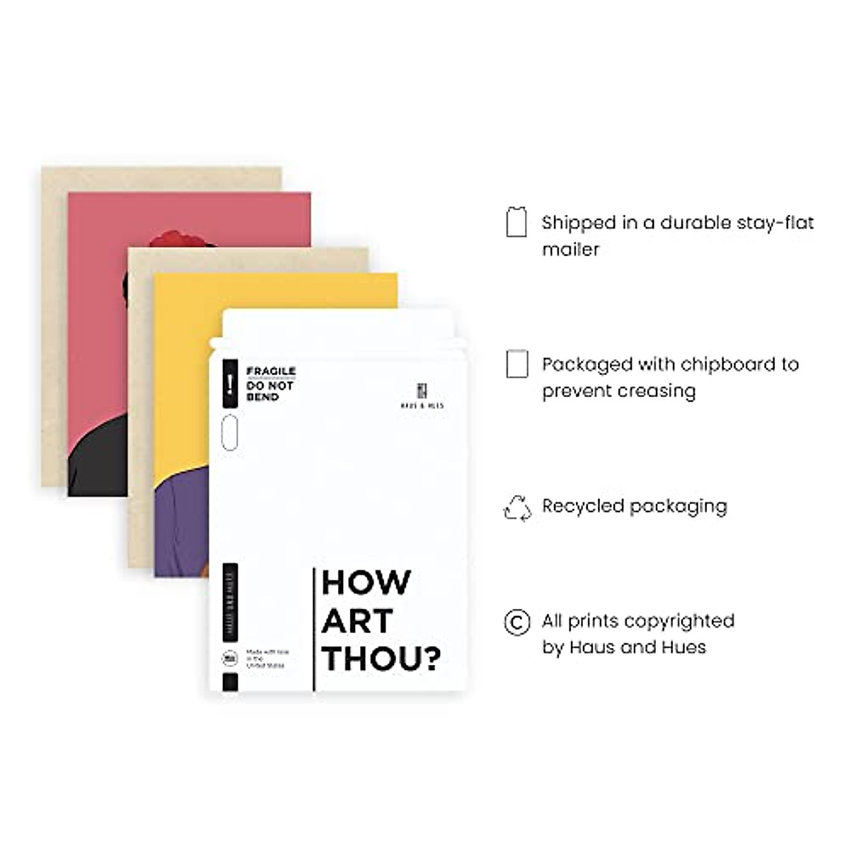 HAUS AND HUES Inspirational Feminist Posters Set of 4 Inspirational Wall Art Posters for Teen Girls Room | Wall Art Prints & Decor for Women | Womens History Month Poster | UNFRAMED (8x10)