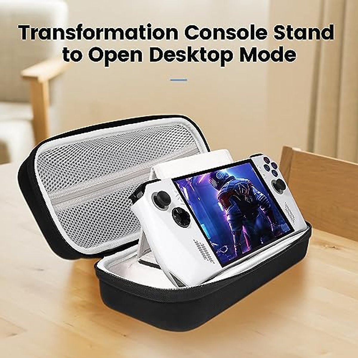 OPTOSLON Rog Ally Carrying Case Compitable with ASUS ROG Ally Gaming Handheld and Accessories, Large Space Hard Shell Case Fit AC Adapter and Power Bank for Travel and Storage with a Screen Protector