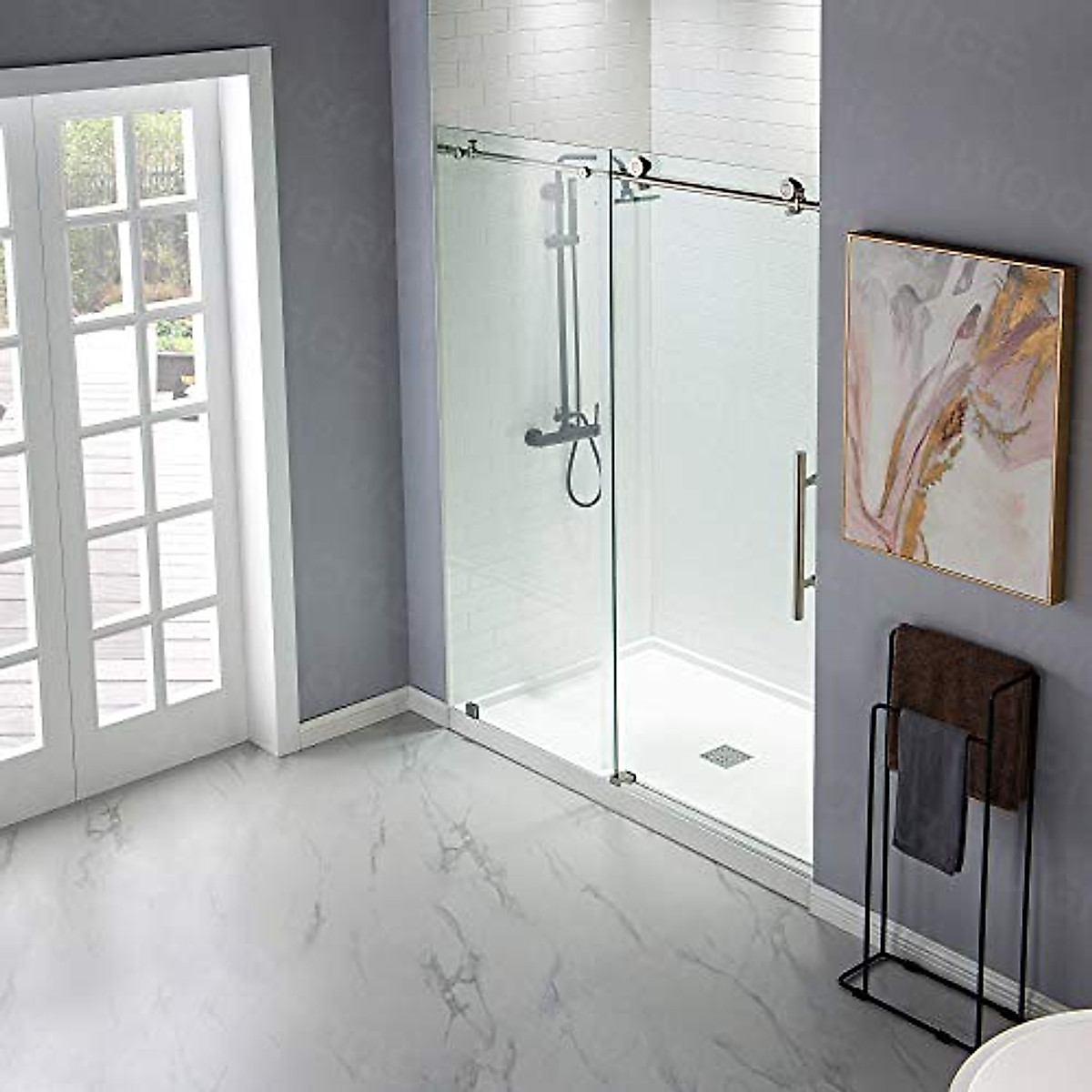 WOODBRIDGE MBSDC6076 Shower Door, 60"x76", Brushed Nickel
