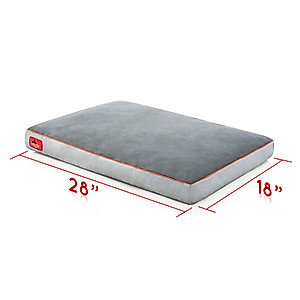BRINDLE Stone Shredded Memory Foam Pet Bed - Pet Essentials - Orthopedic Design - Pet Crate Compatible - Machine Washable Cover - Indoor Pet Bed for Dogs, Puppies, Cats, and Rabbits - Size Medium